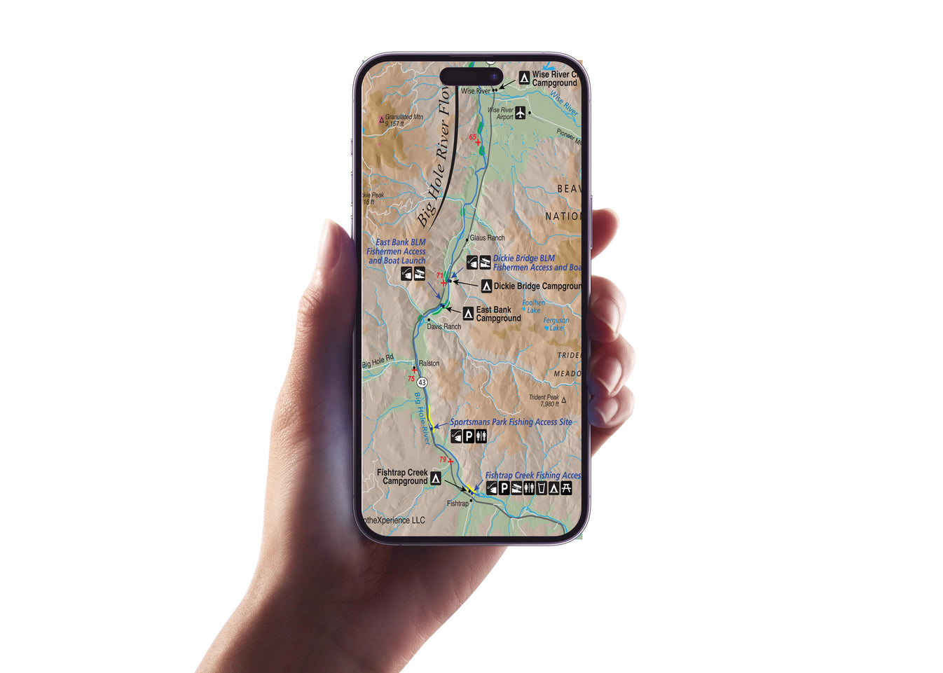 Big Hole River GPS Fishing Map – mapthexperience.com