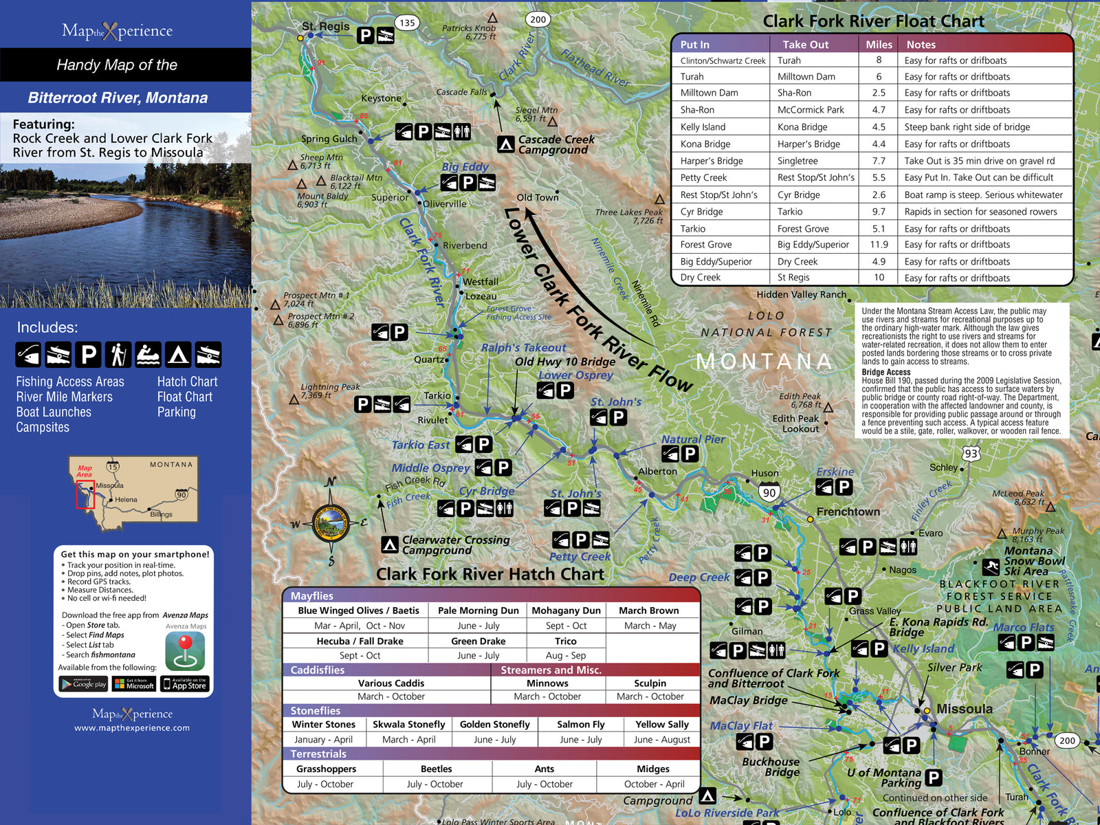 Bitterroot River Montana Fishing Map & Public Access Guide ...