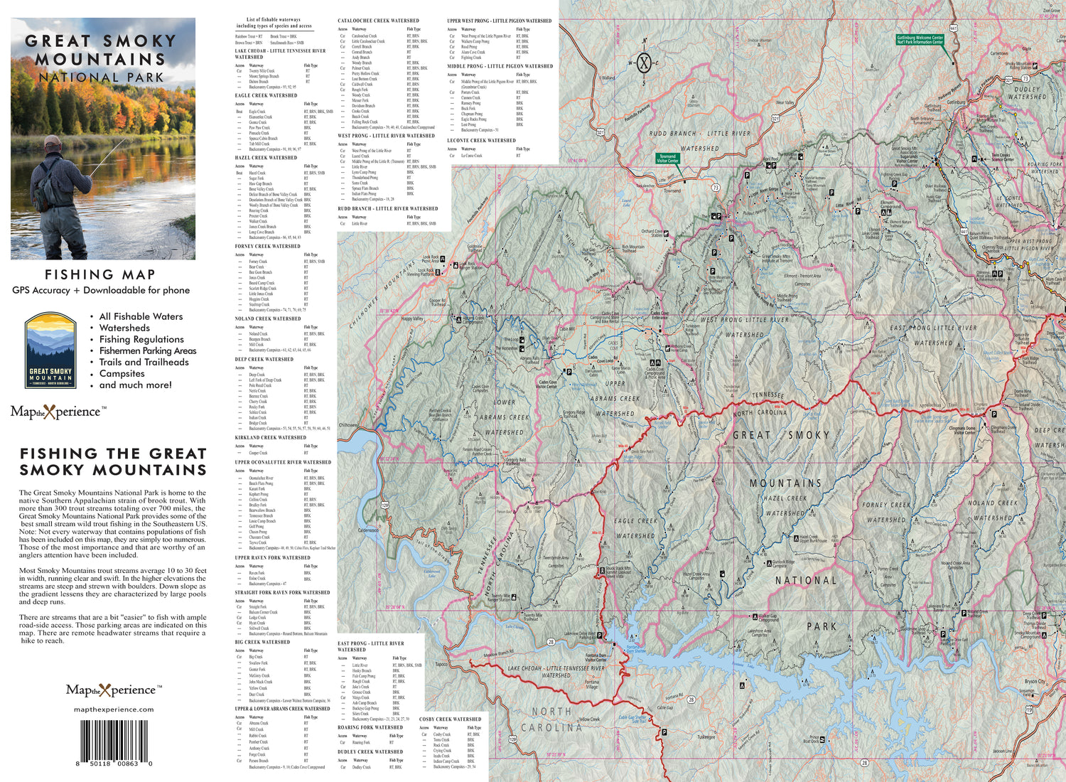 Great Smoky Mountains Fishing Map - GPS & Mobile Ready