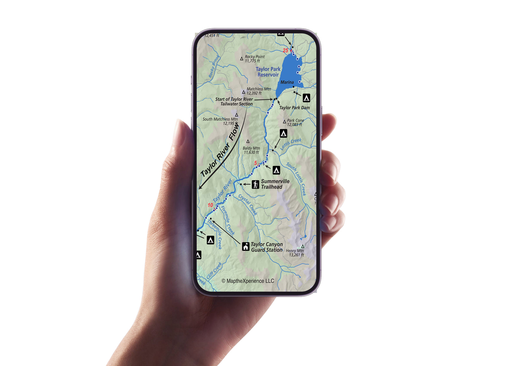Taylor River, Colorado GPS Fishing Map – mapthexperience.com