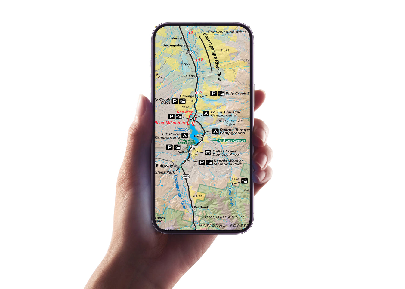 Uncompahgre River GPS Fishing Map – mapthexperience.com