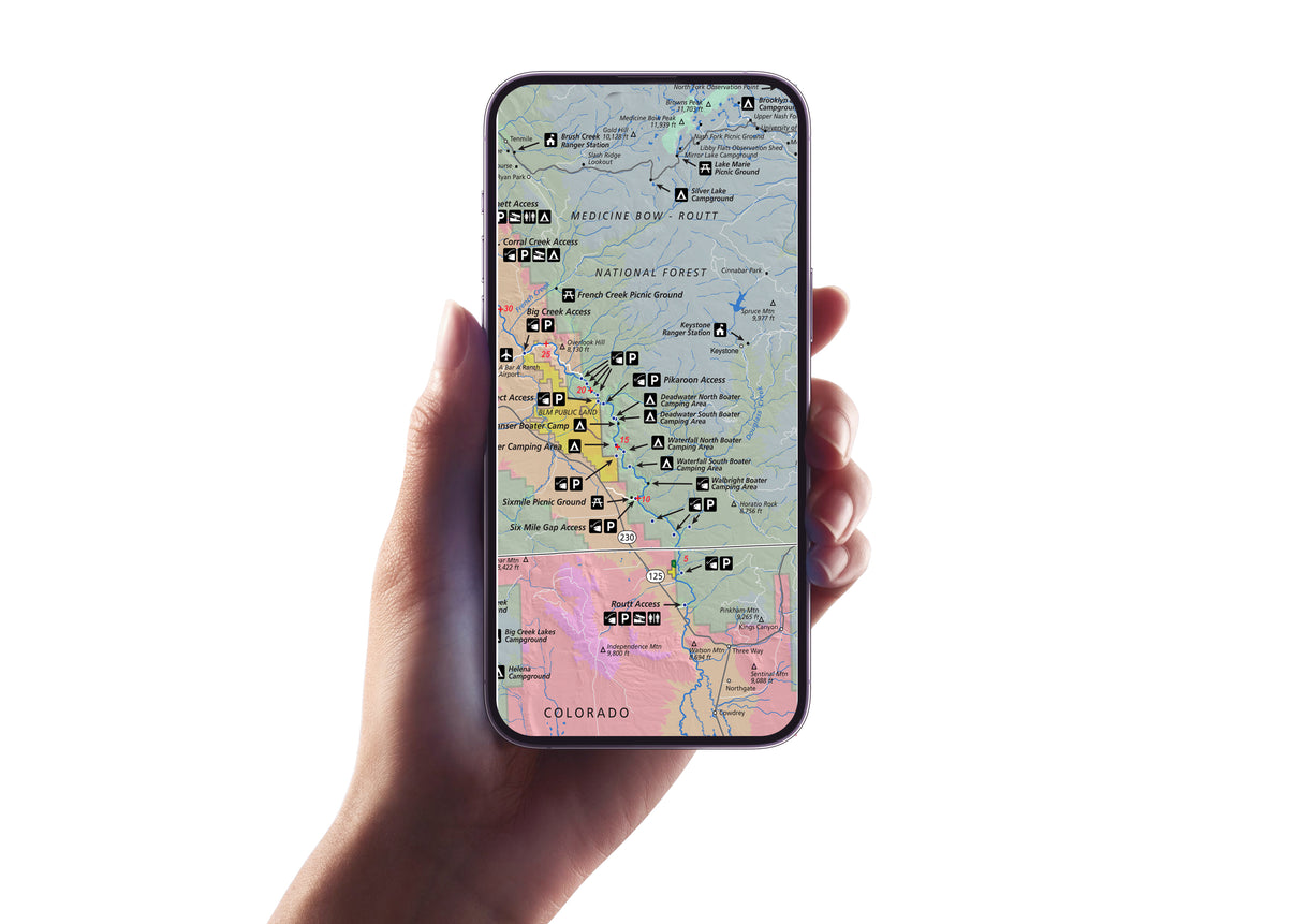 Upper North Platte River GPS Fishing Map – mapthexperience.com