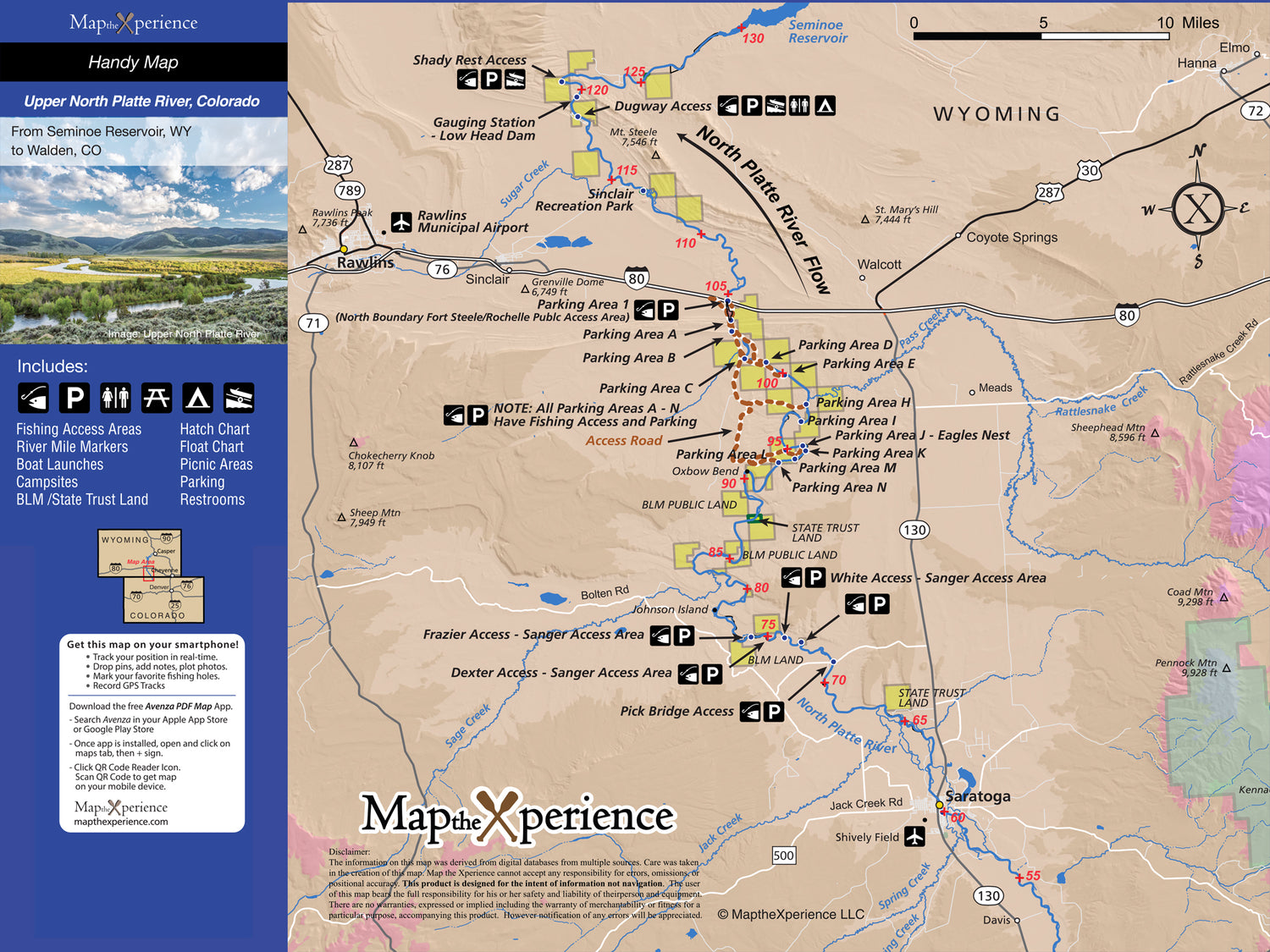 Upper North Platte River Wyoming Fishing Map & Access Guide